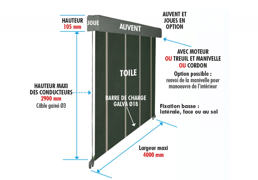 Store toile : classique vertical | Matest